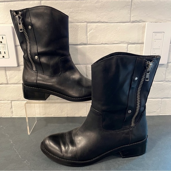 Jessica Simpson | Shoes | Jessica Simpson Sz 7 Toots Black Leather Moto ...